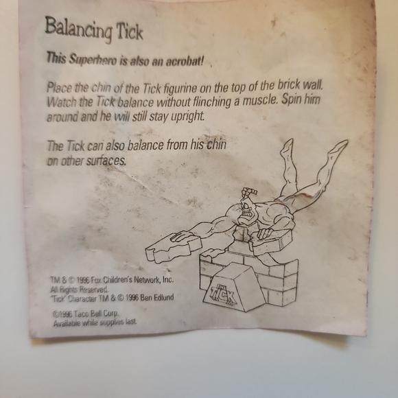Applause | Toys | Taco Bell Kids Meal Toy The Tick Cartoon Balancing ...